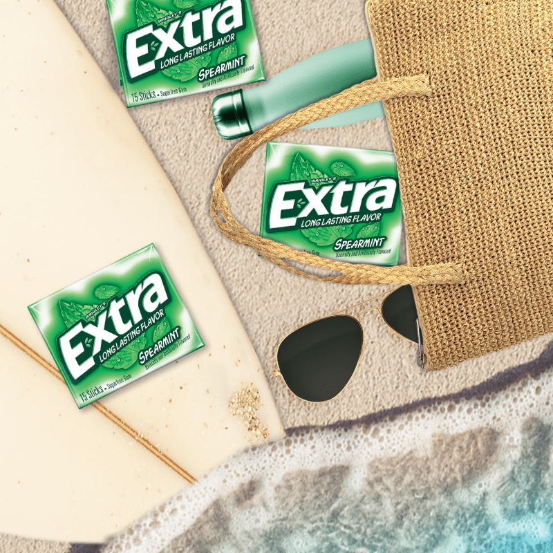 EXTRA Spearmint Sugarfree Chewing Gum, Value Pack (8 Packs) | EXTRA