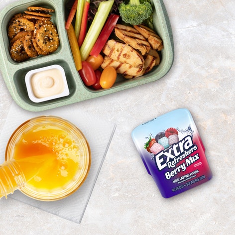 EXTRA Refreshers Berry Mix Sugarfree Chewing Gum, 40-Piece Bottle | EXTRA