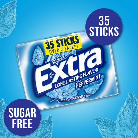 EXTRA Peppermint Sugarfree Chewing Gum, 35-Stick Mega Pack | EXTRA