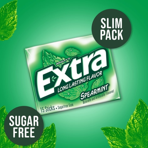 EXTRA Spearmint Sugar Free Chewing Gum, 15-Stick Single Pack | EXTRA