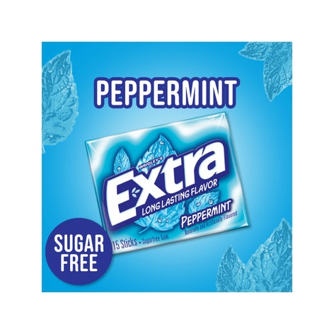 EXTRA Peppermint Sugar Free Chewing Gum, 15-Stick Single Pack | EXTRA
