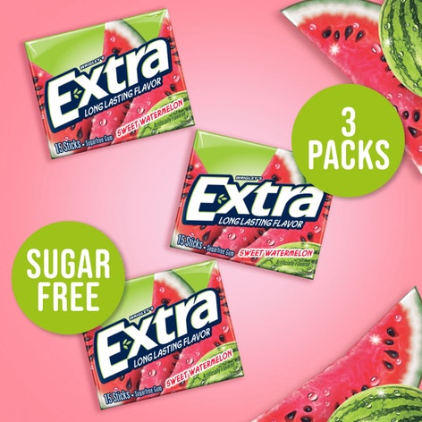 EXTRA Sweet Watermelon Sugarfree Gum, 3-Pack | EXTRA