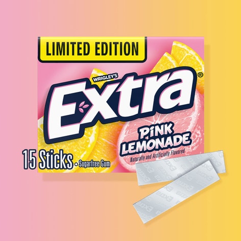 Extra Pink Lemonade Sugar Free Chewing Gum, 15 Stick Single Pack | EXTRA®