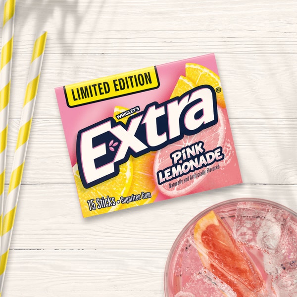Extra Pink Lemonade Sugar Free Chewing Gum, 15 Stick Single Pack | EXTRA®