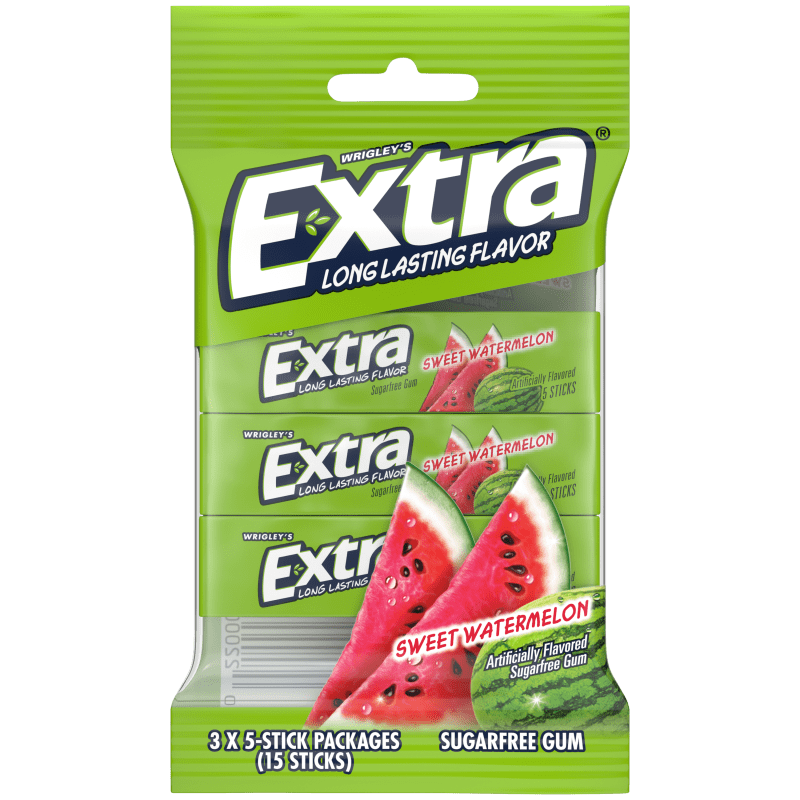 EXTRA Sweet Watermelon Sugarfree Chewing Gum, Multipack (3 Packs) | EXTRA