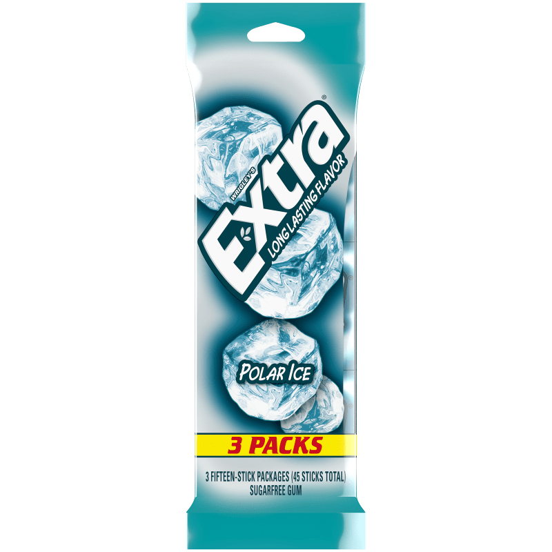 EXTRA Polar Ice Sugarfree Chewing Gum, Multipack (3 Packs) | EXTRA