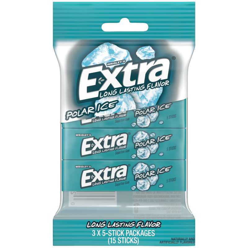 EXTRA Polar Ice Sugarfree Chewing Gum, Multipack (3 Packs) | EXTRA